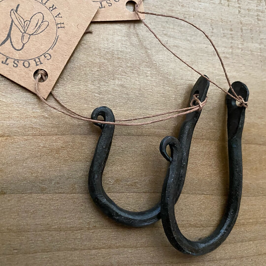 3 Inch Rustic Hand Hammer Forged Iron Hook - Etsy