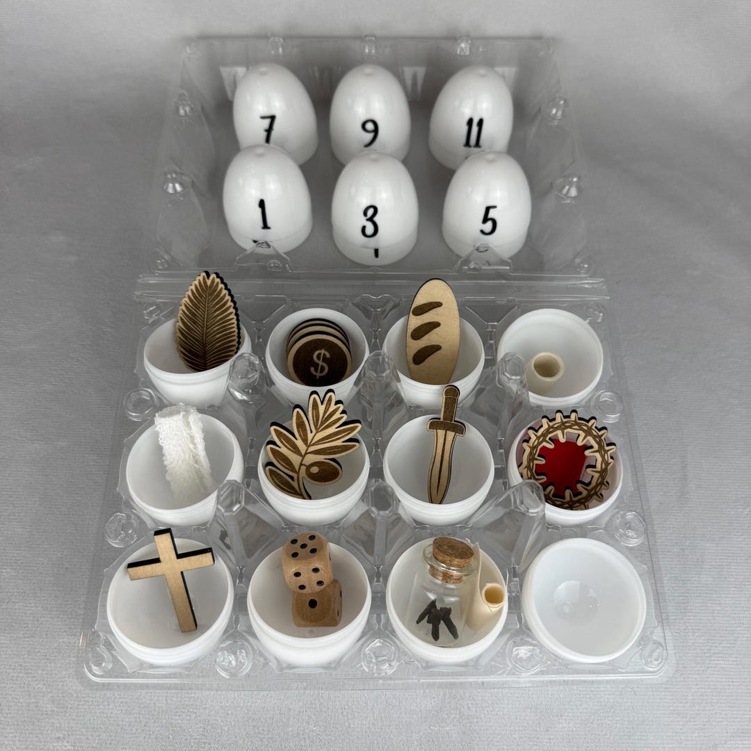 Resurrection Eggs – Easter Story Scripture Set (12 White Eggs) - Etsy