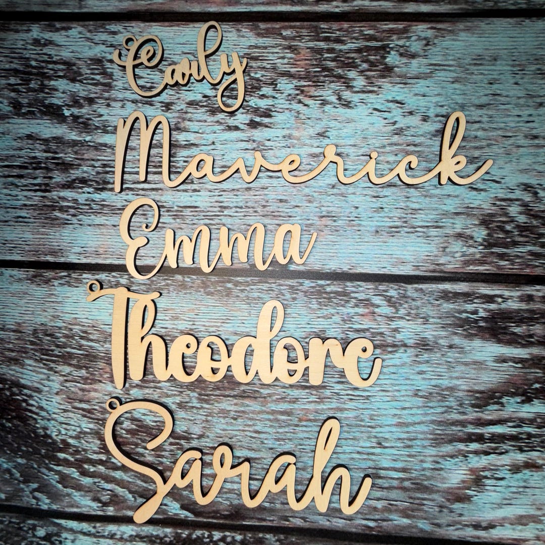 Personalized Laser-cut Wood Name Tags: Gift Tags, Place Settings - Etsy