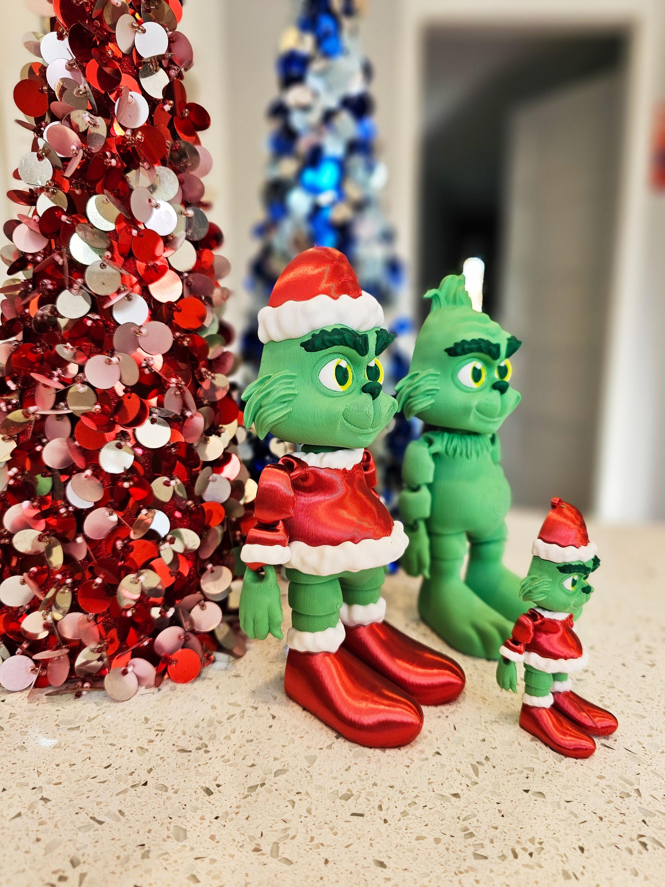 3D Printed Articulated Grinch or Ornament - Festive Poseable Holiday ...