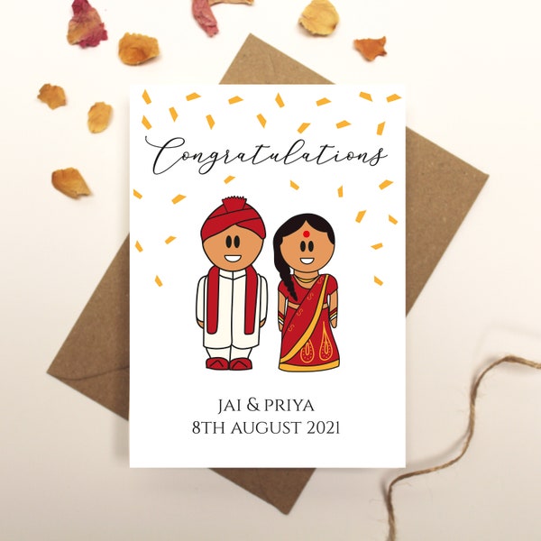 Indian Congratulations Wedding Card - Etsy