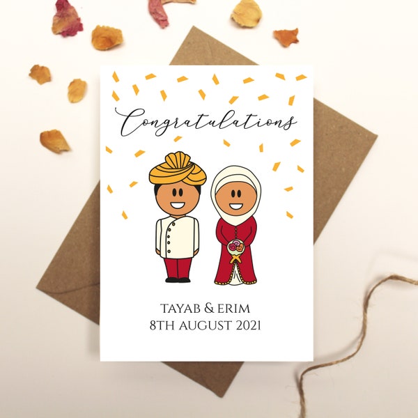 Muslim Wedding Card Congratulations - Etsy