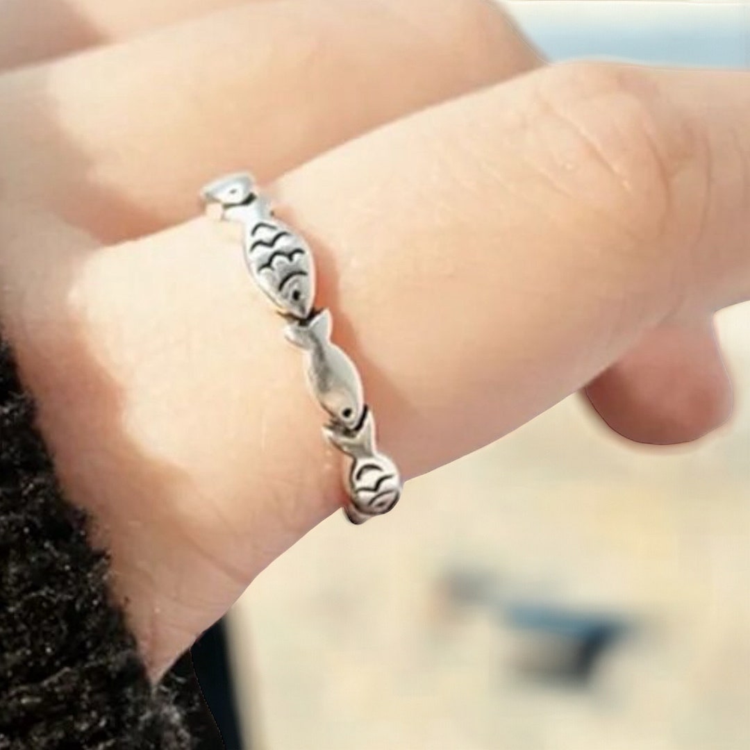 925 Silver Ring, Fish Ring, Adjustable Ring, Finding Nemo Ring ...