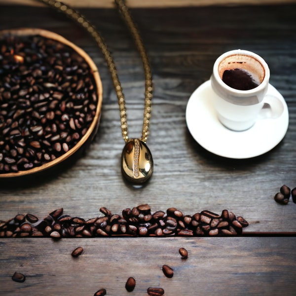 Gold Coffee Bean - Etsy