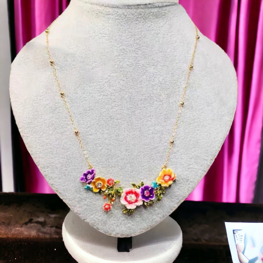 Cute Flower Necklace Kawaii Chain Gold Chain Floral Necklace Flower ...