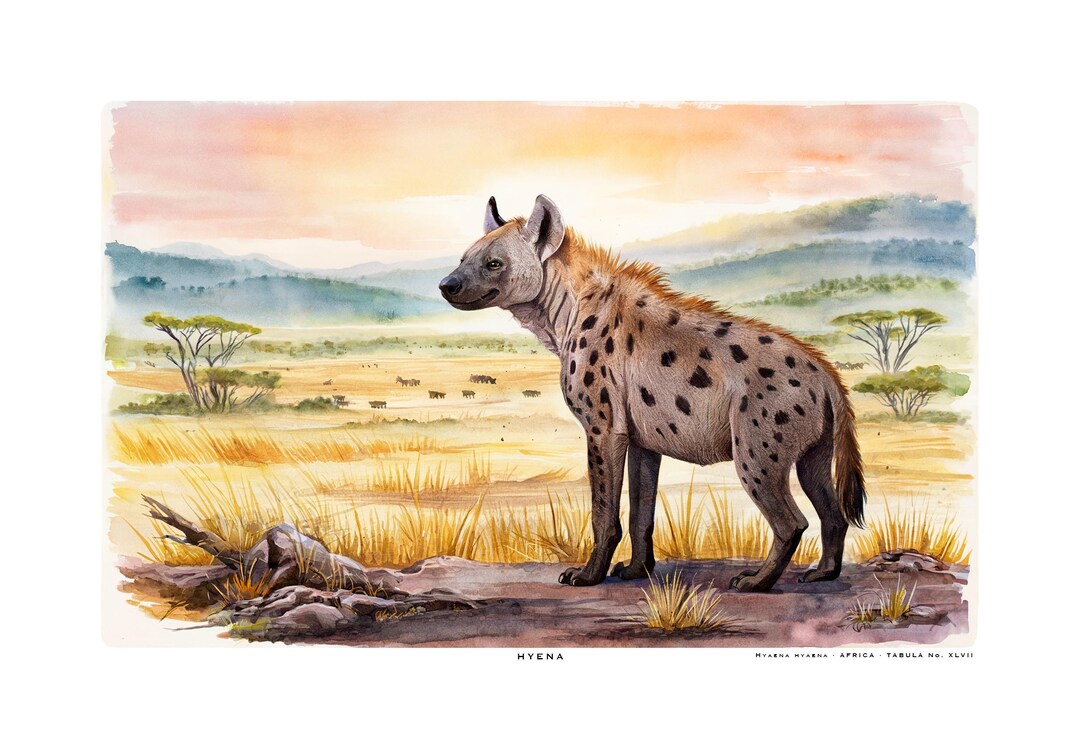 HYENA · Animal Prints · Illustrated Art · Scientific Names & Origin ...