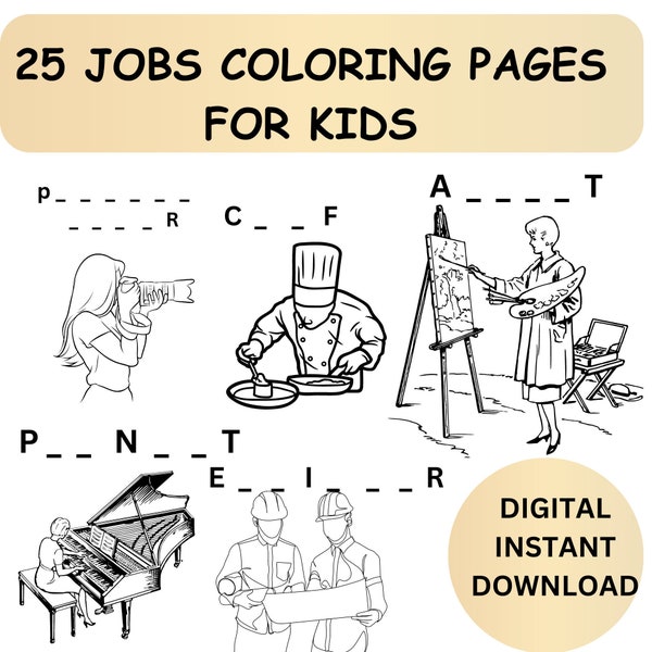Careers Coloring Pages - Etsy