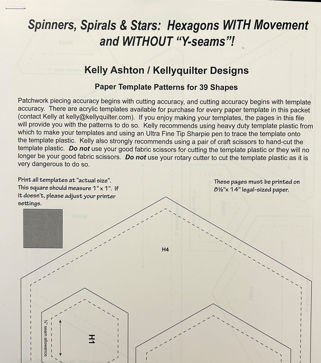 SSS Paper Template Patterns for 39 Shapes and Sizes. - Etsy