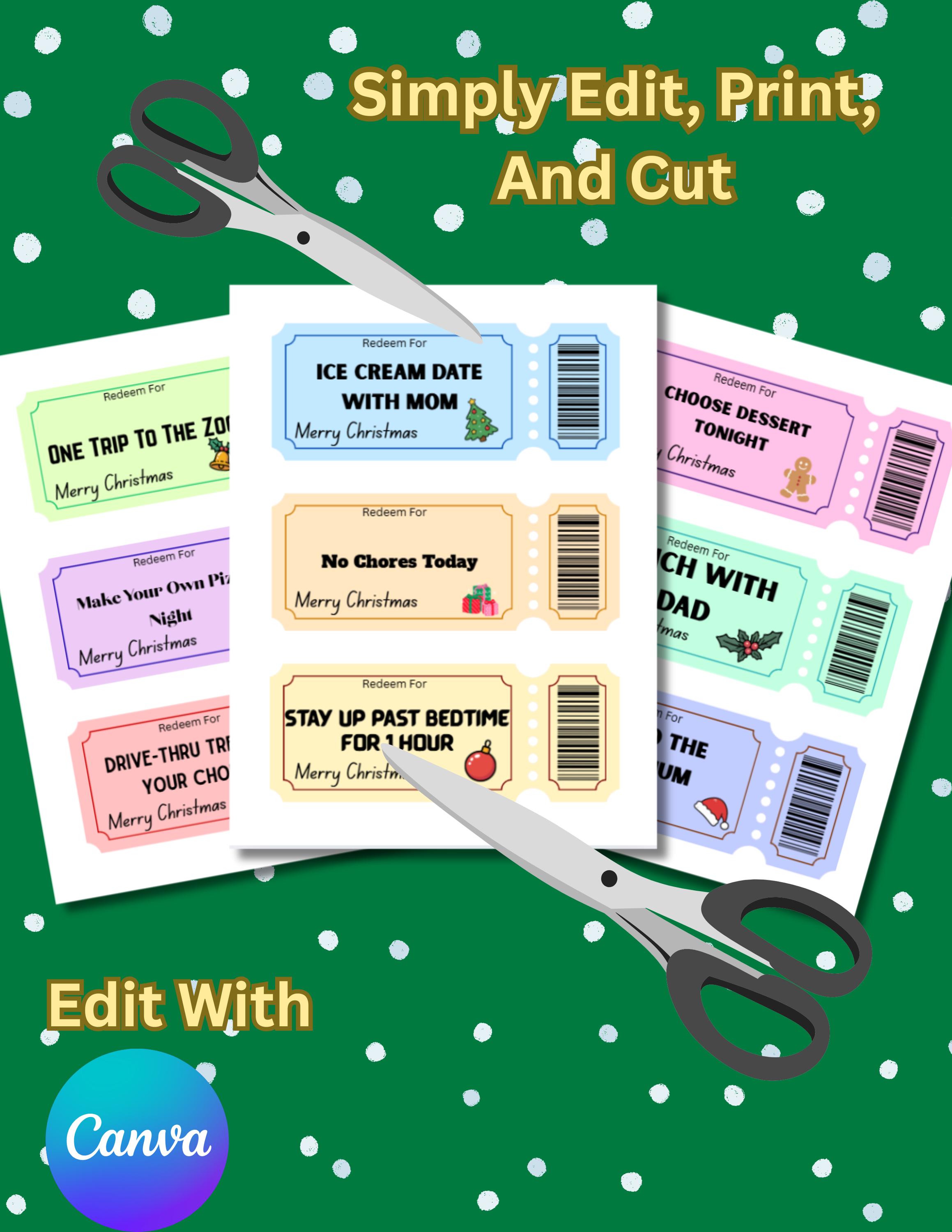 Customizable Christmas Coupon Book Stocking Stuffer for Kids and Family ...