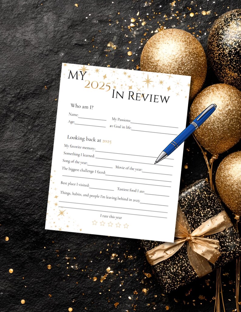 New Year Goals & Reflection Printable | 2025 Review + 2026 Resolutions ...