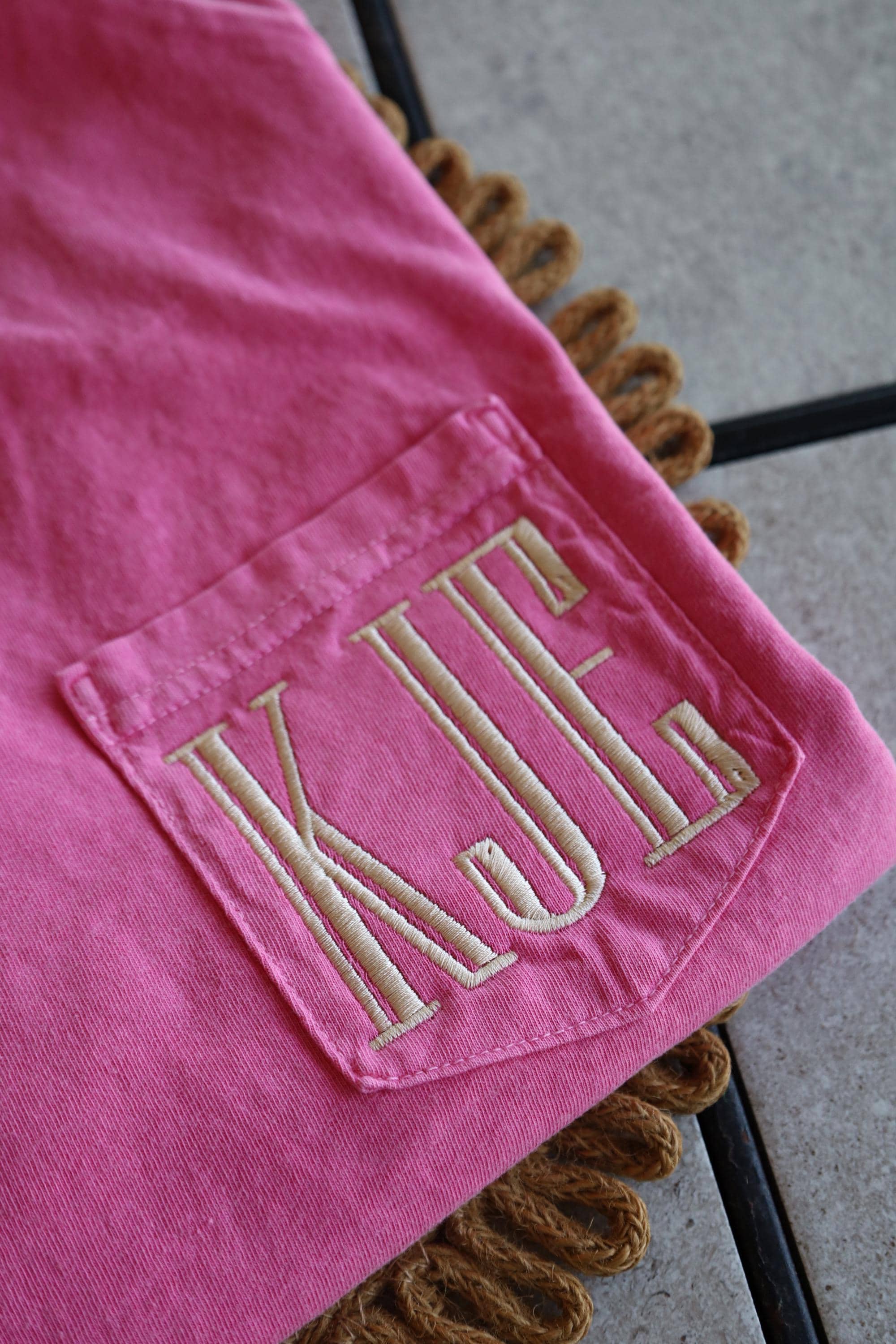 CUSTOMIZABLE Embroidered Pocket Monogram Tee-- Comfort Colors Tee, Gidt ...