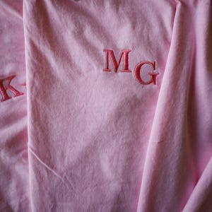 Staggered Initial Embroidered Crewneck or Tee – Custom Monogram Shirt ...