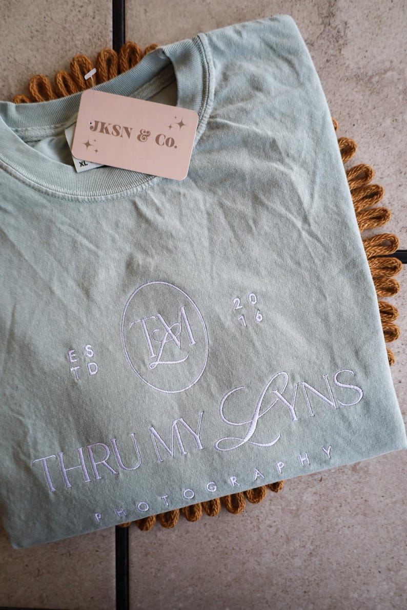 Custom LOGO Embroidered Tshirt— Embroidered Logo Design, Logo Tee ...