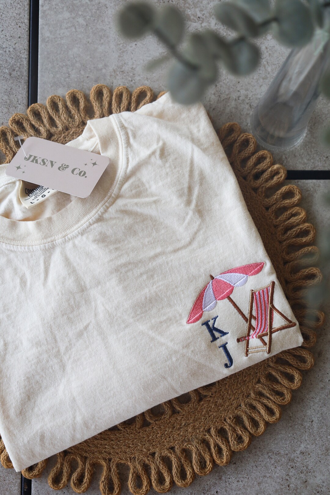 Customizable Embroidered Beach Chair Monogram Tee Comfort Colors Tee ...