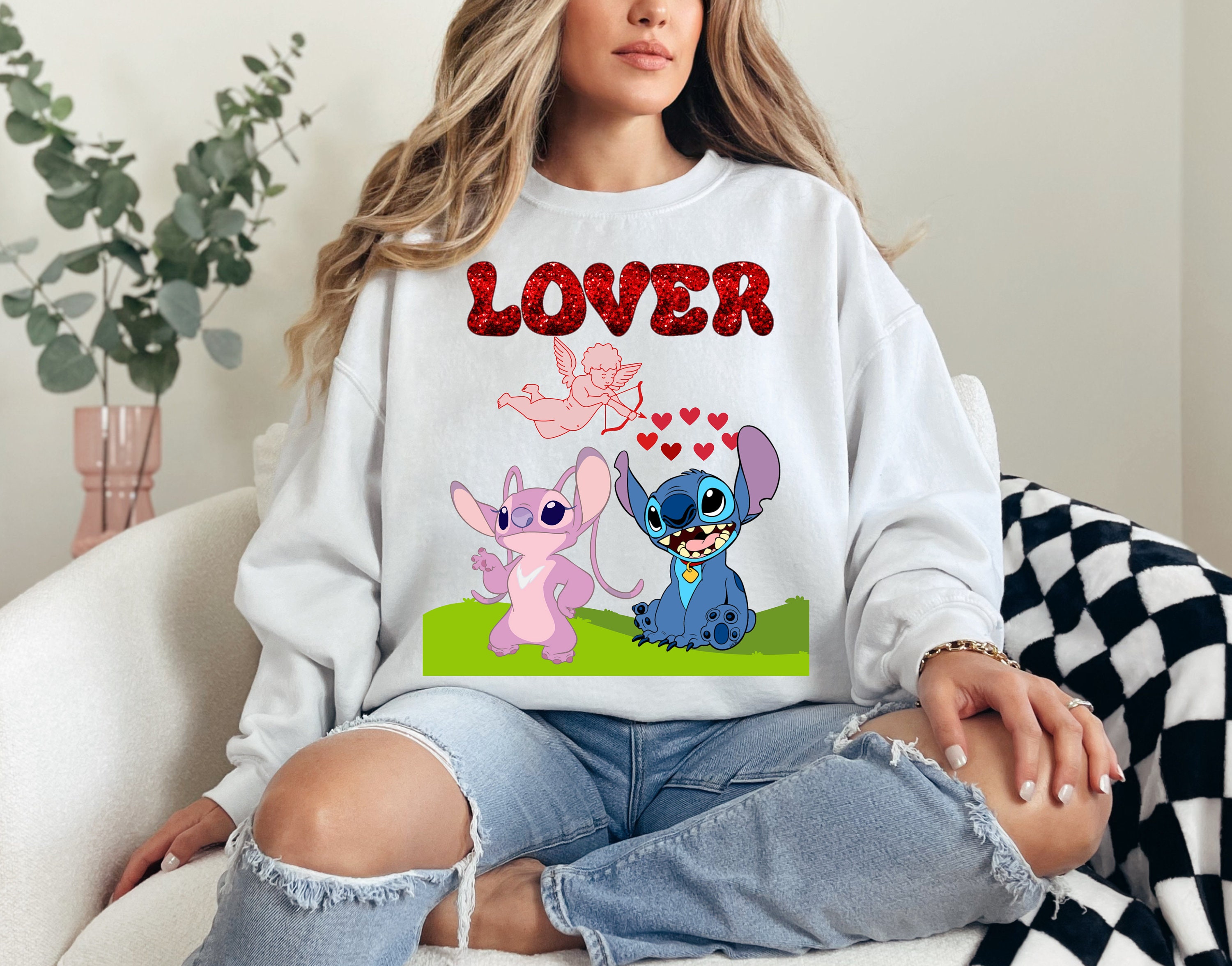 Lover Stitch Png, Stitch Valentines, Stitch and Angel, Cupid Valentines ...