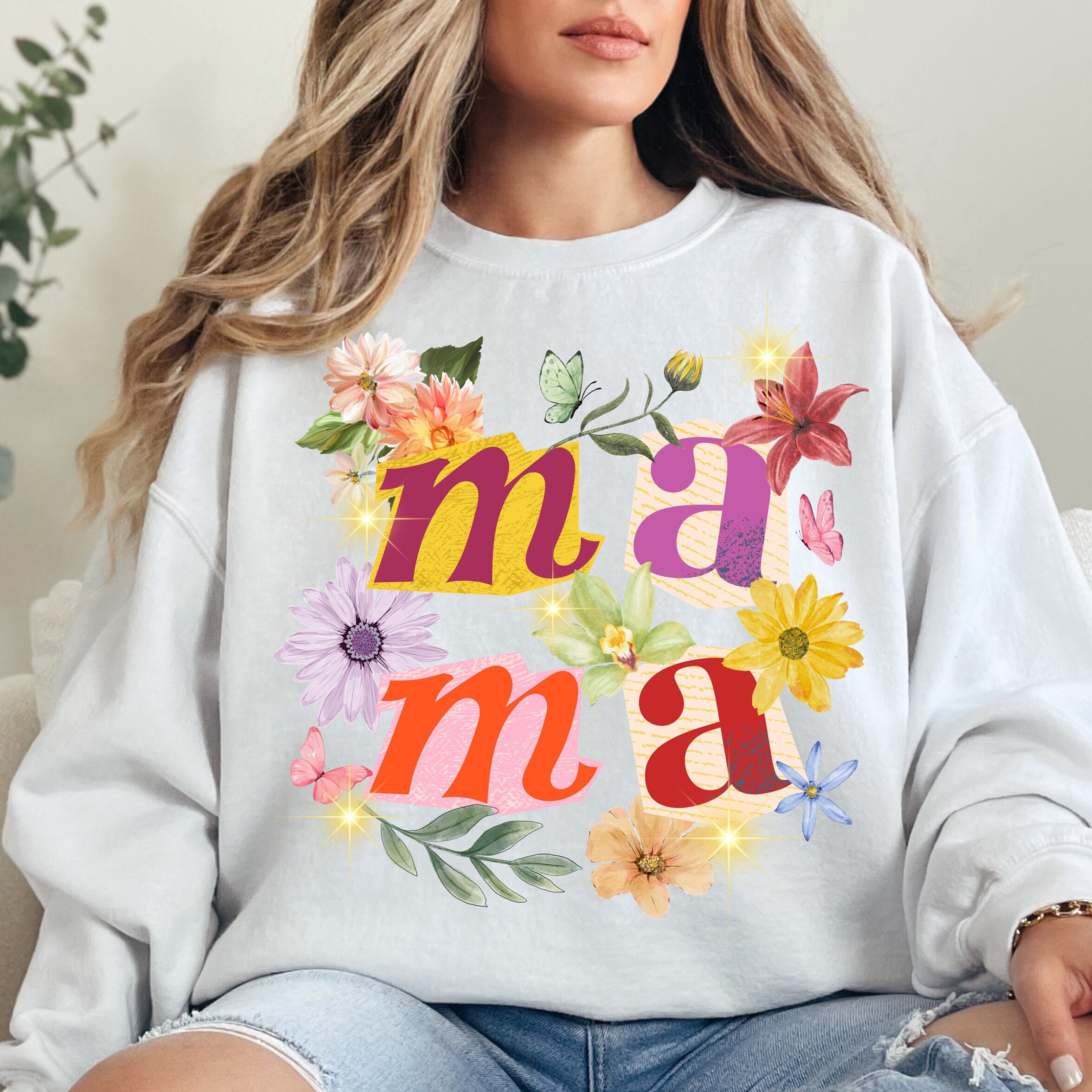 Cheerful Retro Mama Sublimation Design, Bright Floral Mama Png, Happy ...