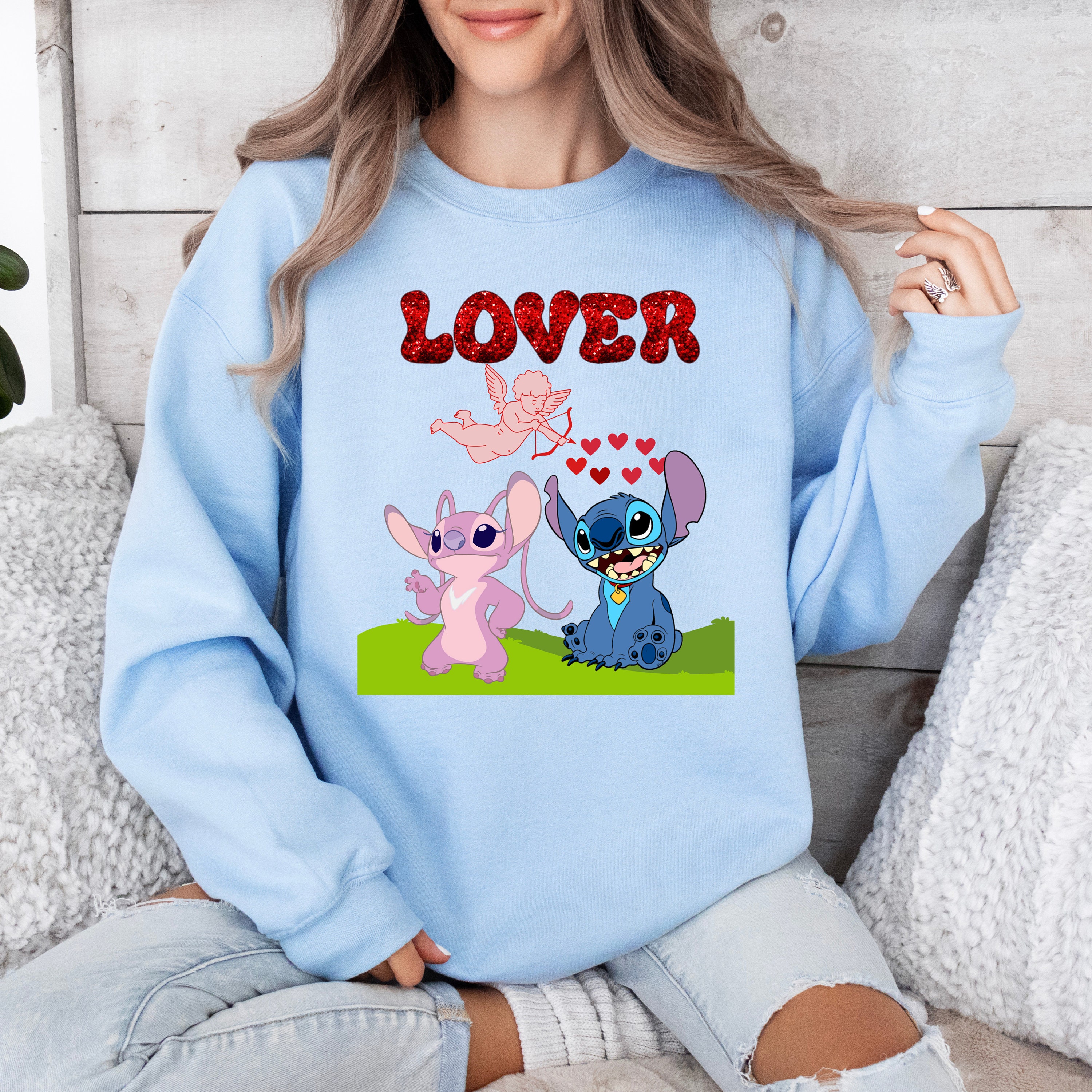 Lover Stitch Png, Stitch Valentines, Stitch and Angel, Cupid Valentines ...