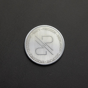Custom Challenge Coin Laser Engraved Metal in Silver Color With Plastic ...