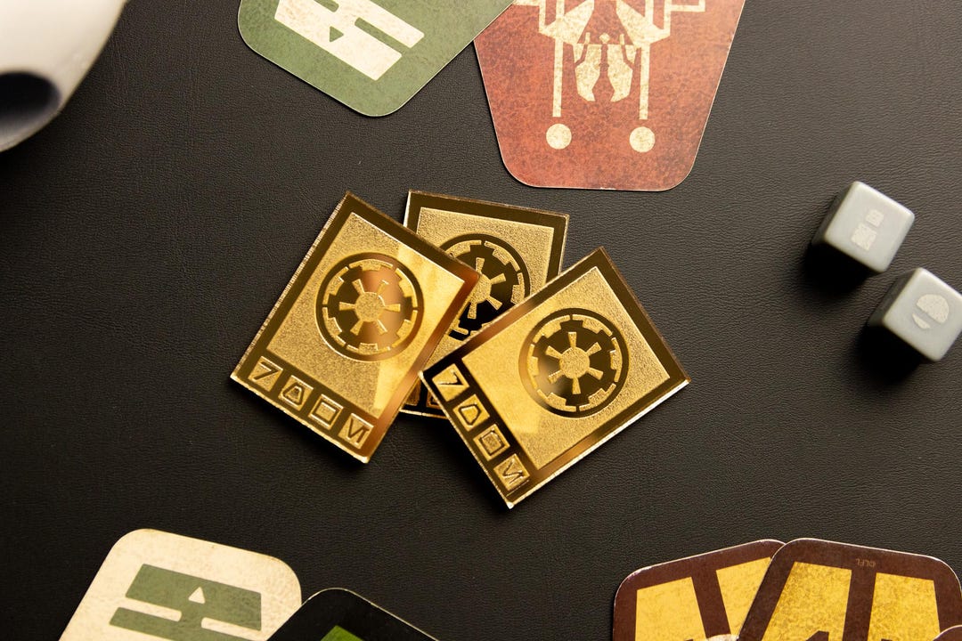 Star Wars Imperial Credit Gold Credit Chips for Sabacc and Card Games ...
