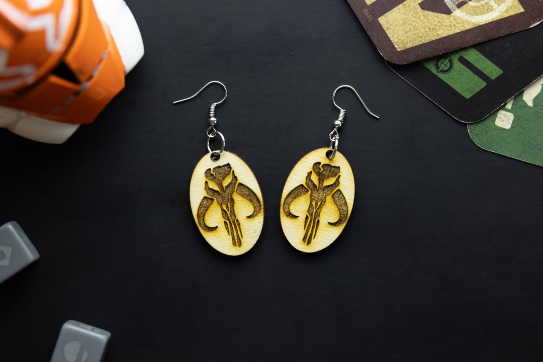 Mandalorian Mythasaur Symbol Clone Wars and Star Wars Dangle Wooden ...