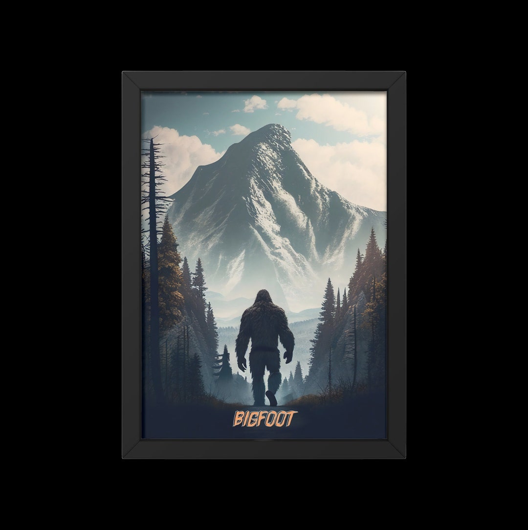 Bigfoot Art Cryptid Bigfoot Poster Sasquatch Wall Art Creature - Etsy