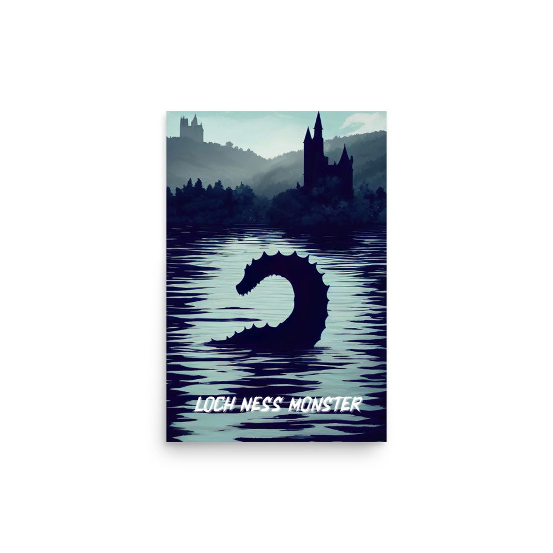 Loch Ness Monster Poster Loch Ness Monster Art Cryptid Nessie Loch Ness ...