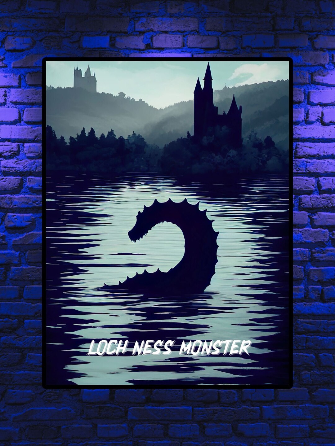 Loch Ness Monster Poster Loch Ness Monster Art Cryptid Nessie Loch Ness ...