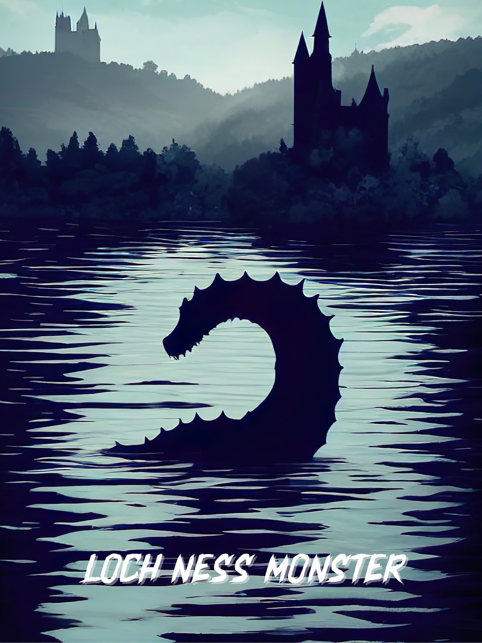 Loch Ness Monster Poster Loch Ness Monster Art Cryptid Nessie - Etsy
