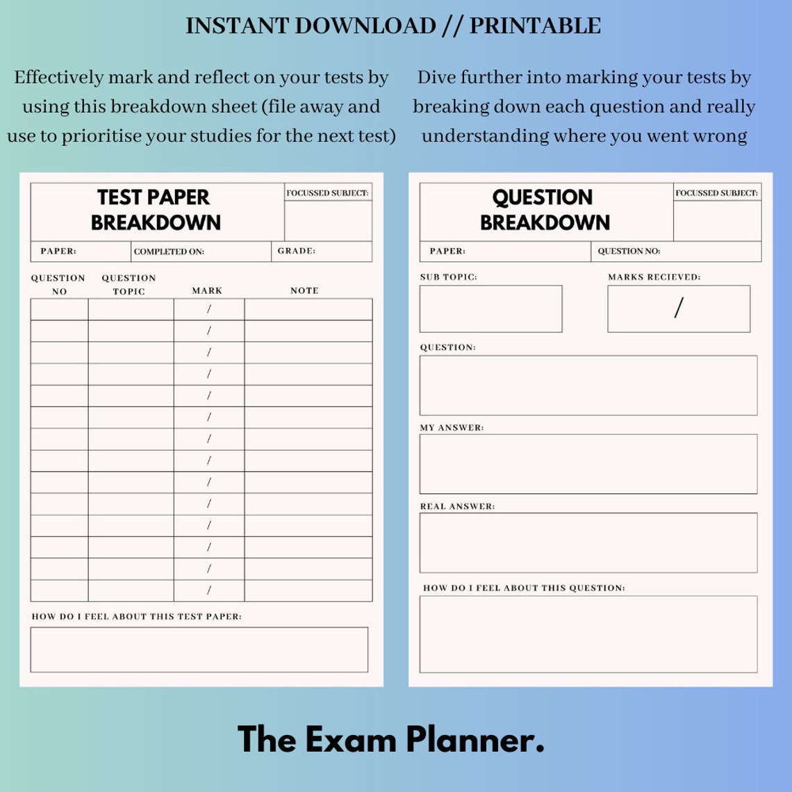 Printable Student Study Planner Bundle High School Academic Planner ...