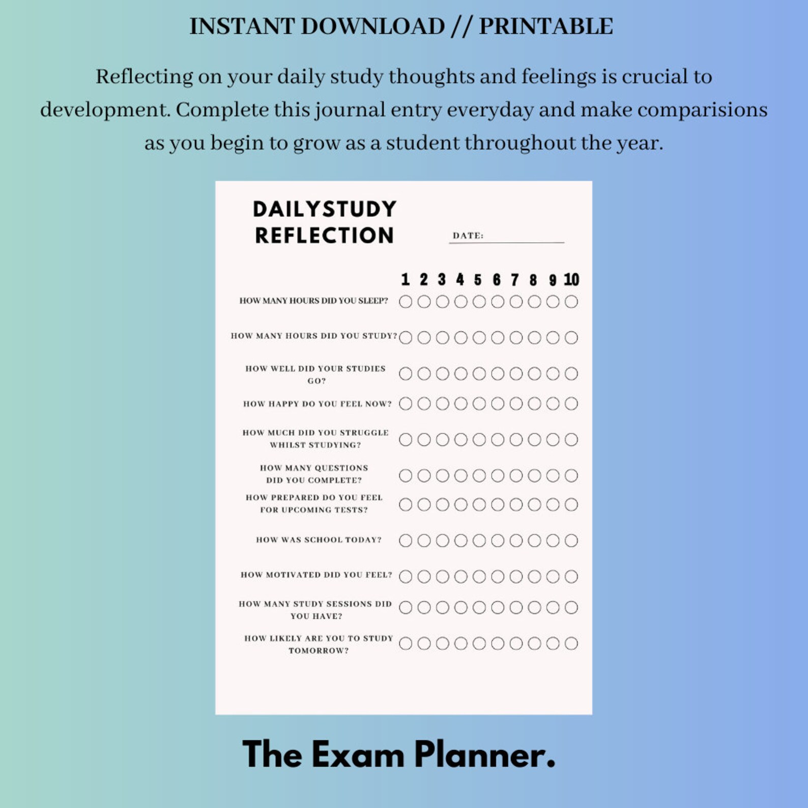 Printable Student Study Planner Bundle High School Academic Planner ...