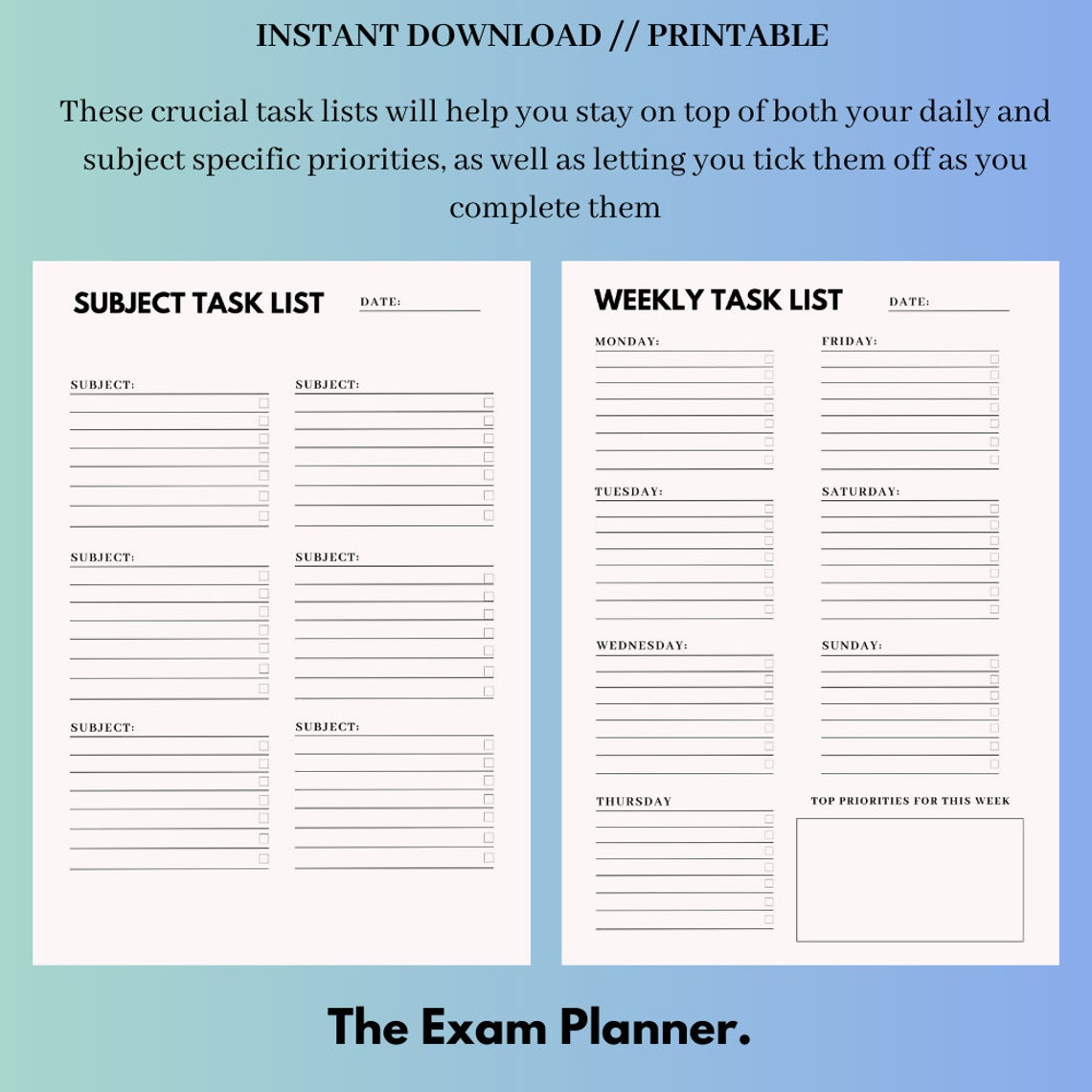 Printable Student Study Planner Bundle High School Academic Planner ...
