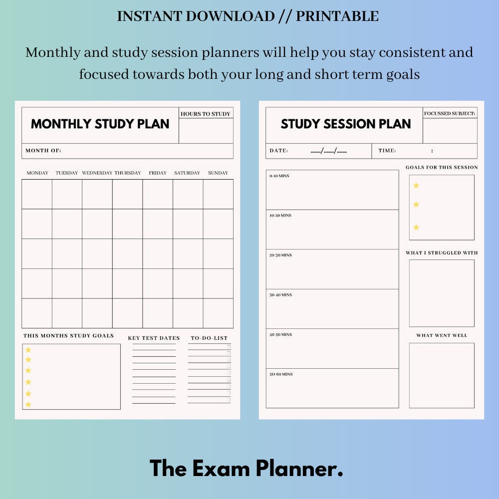Printable Student Study Planner Bundle High School Academic Planner ...