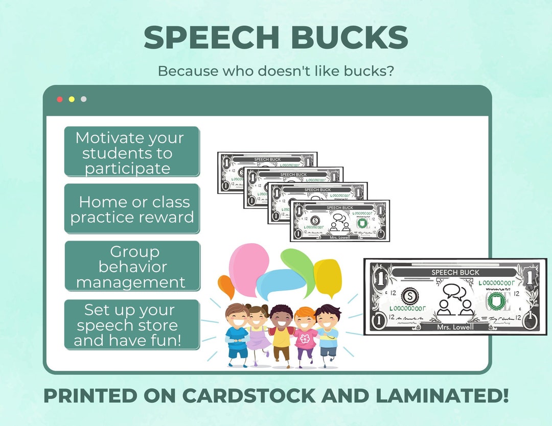 Personalized Speech Therapy Bucks - Etsy