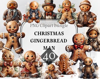 10 Gingerbread Man Clipart, Set1, High Quality Jpgs,digital Download ...