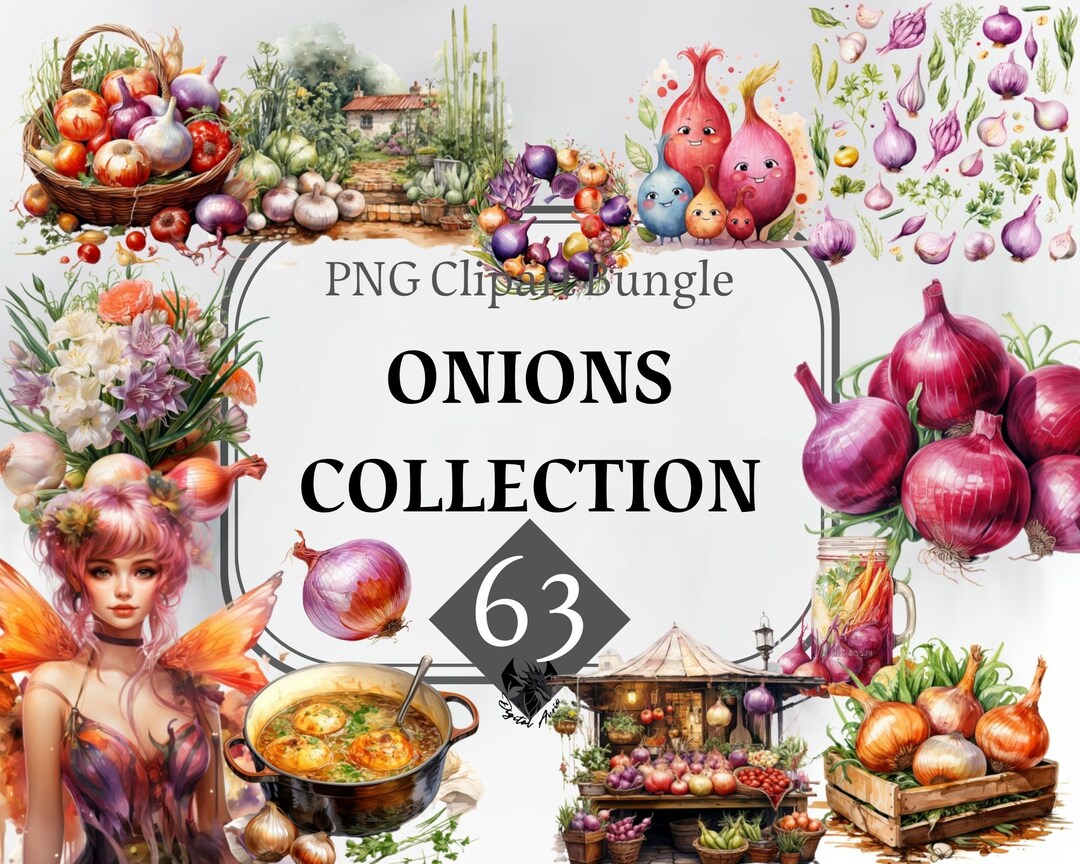 Watercolor Onions Clipart Bungle, Potatos Vegetable Garden Clipart PNG ...