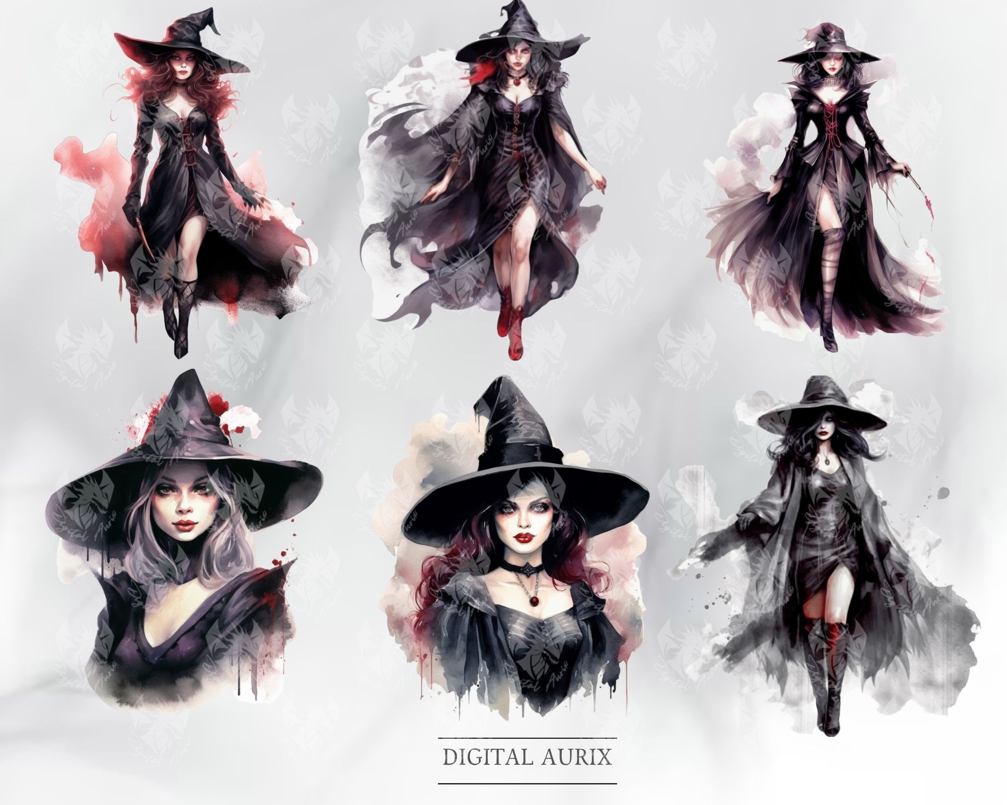 Beautifull Goth Witch Clipart Witch Black Style Magical - Etsy