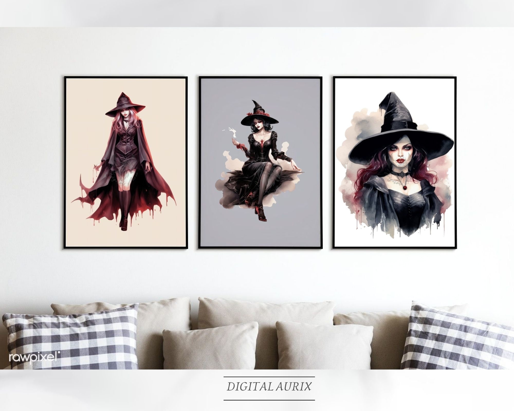 Beautifull Goth Witch Clipart Witch Black Style Magical - Etsy