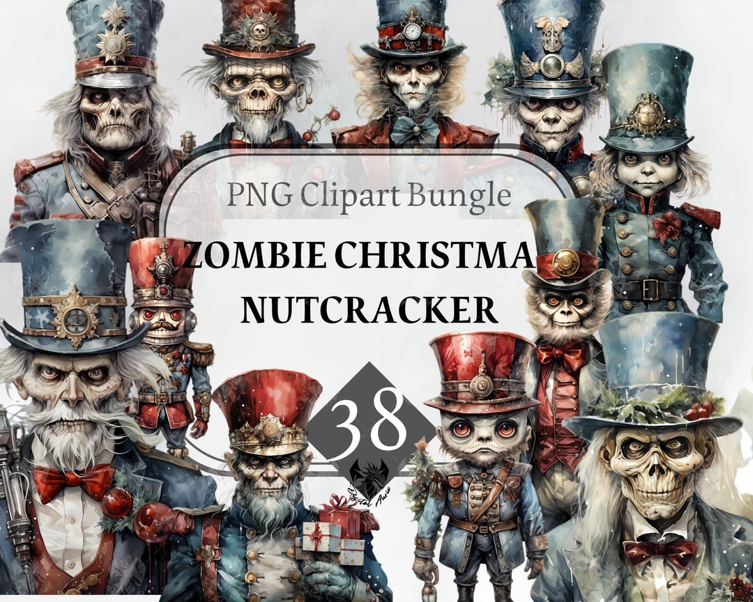 Zombie Christmas Nutcracker Clipart Gothic Creepy Christmas - Etsy