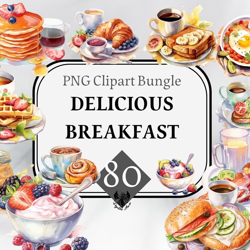 Christmas Breakfast Clipart - Etsy