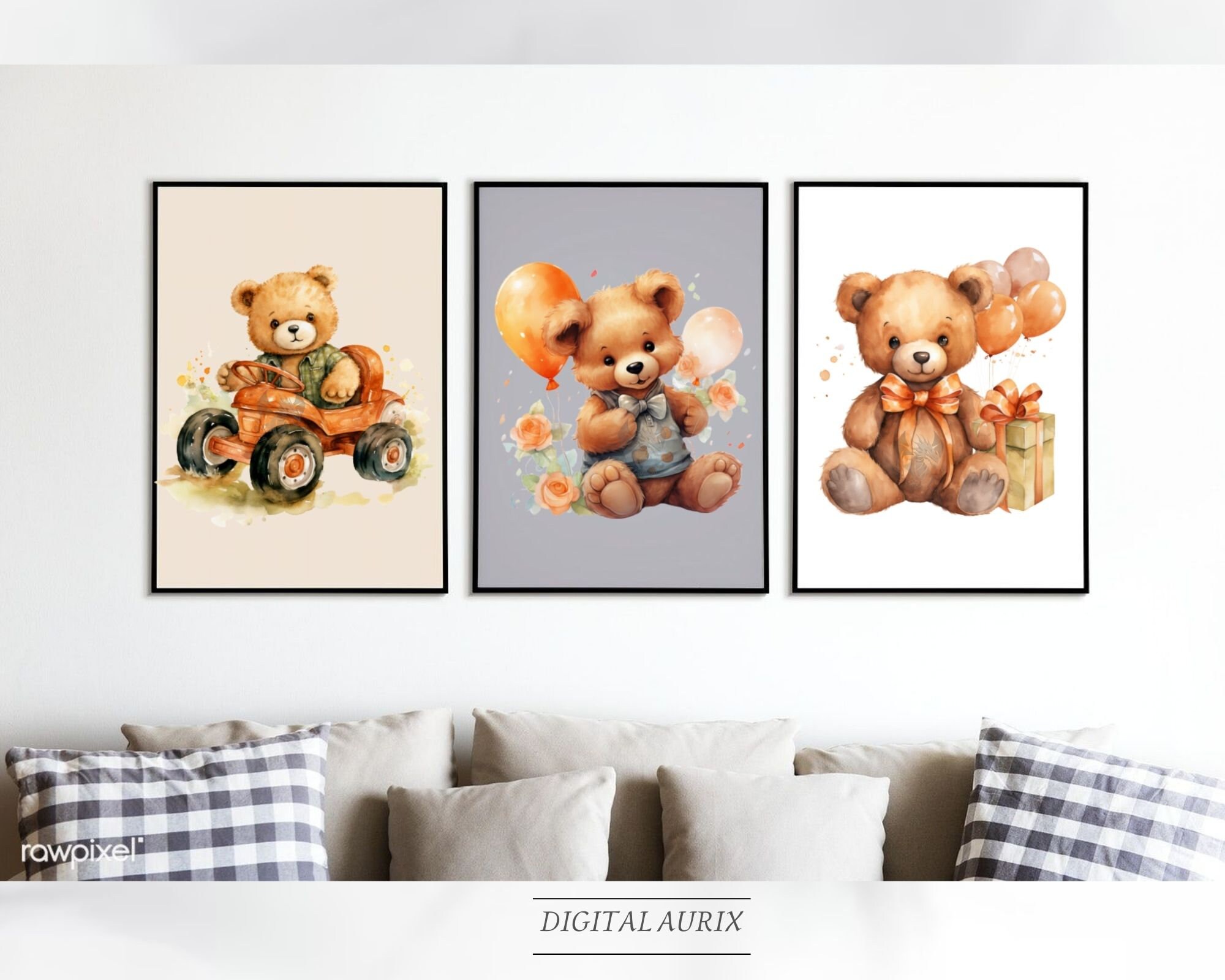 Watercolor Peach Teddy Bear Clipart for a Girl for a Boy - Etsy