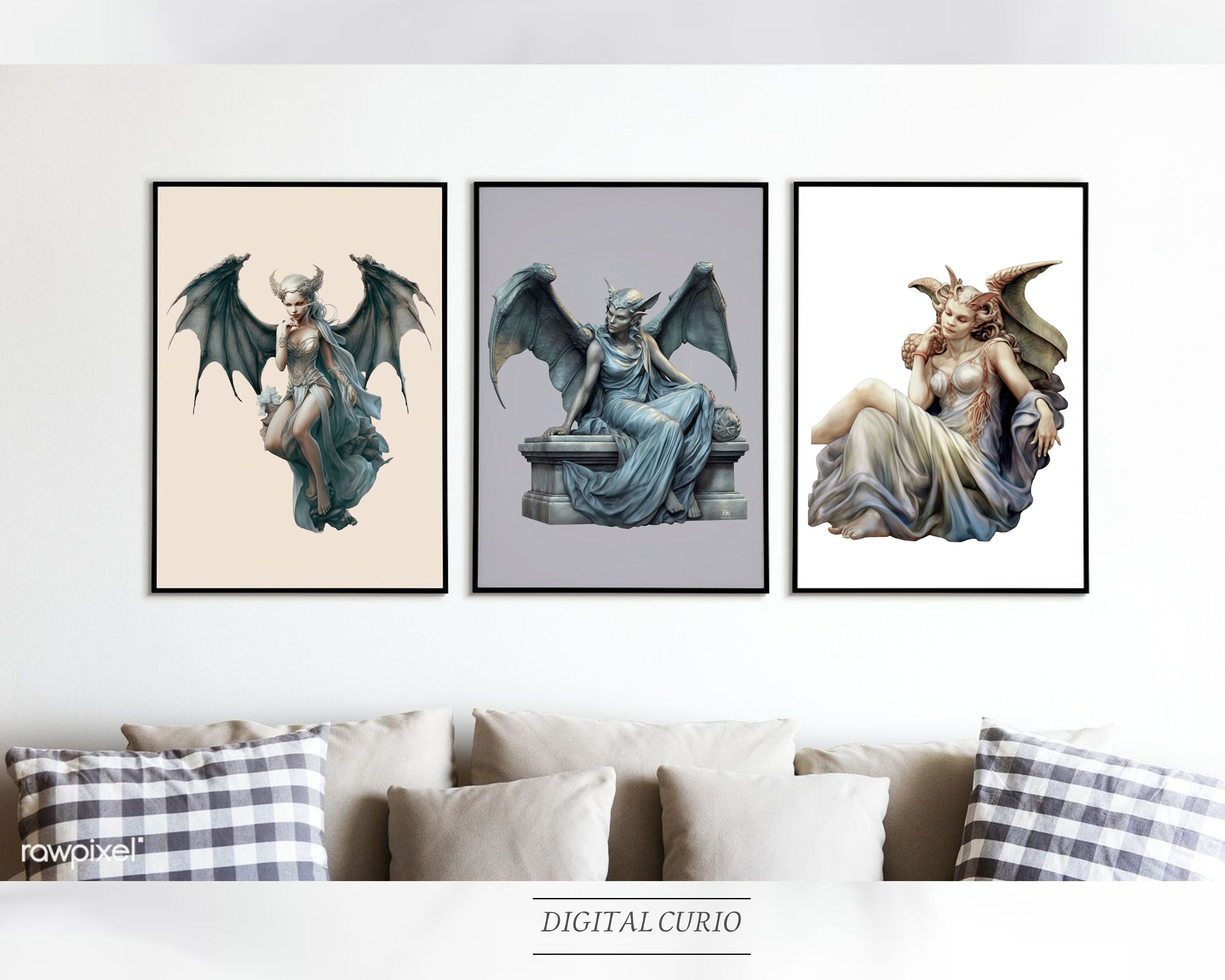 Gargoyle Clipart Gargoyle Women Fantasy Art Mystical - Etsy