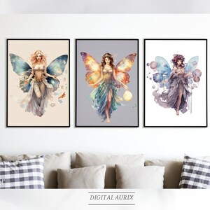 Sorcerer Pixie Clipart, Watercolor Fairy PNG, Vintage Clipart Bundle ...