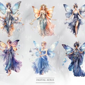 Sorcerer Pixie Clipart, Watercolor Fairy PNG, Vintage Clipart Bundle ...