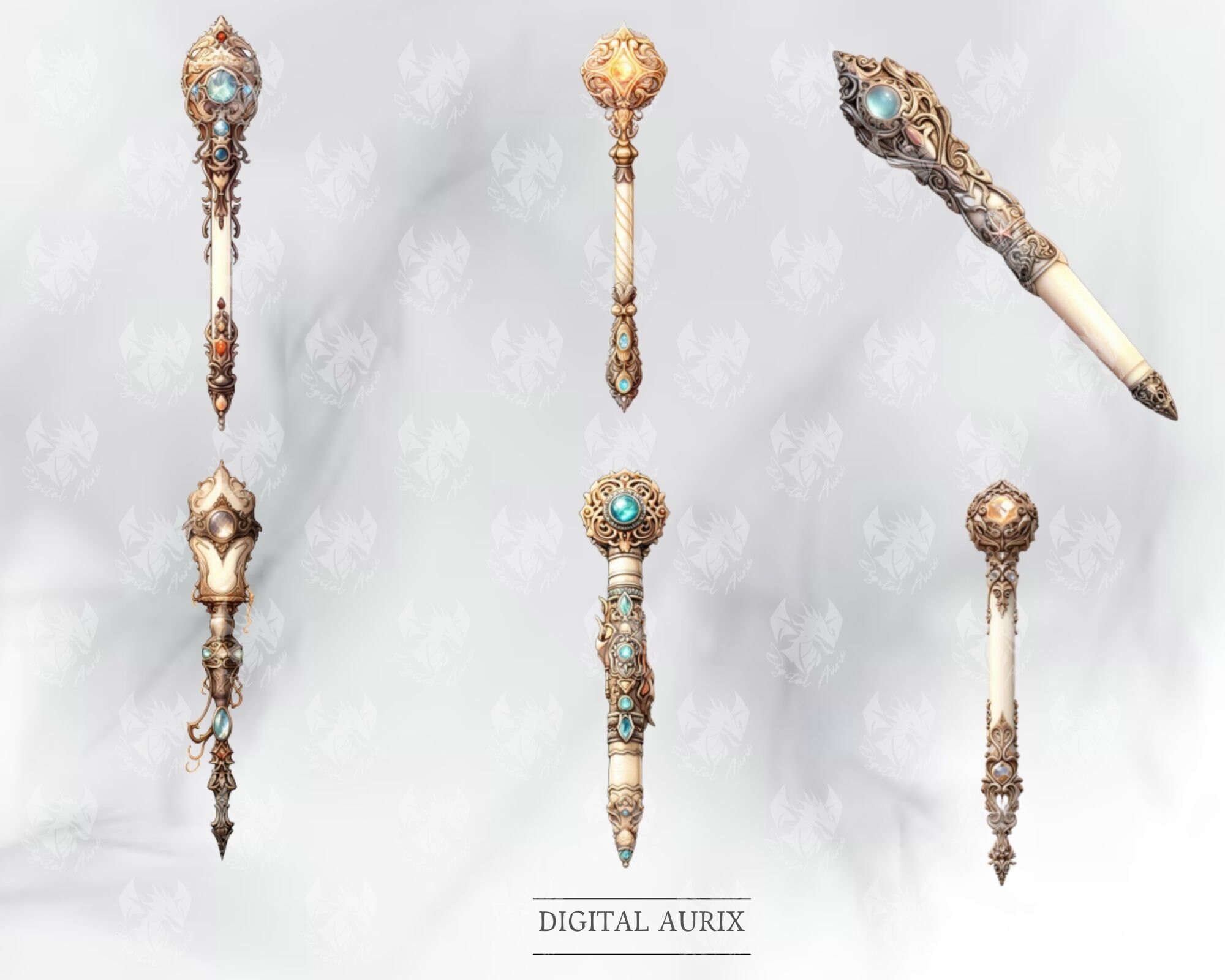 Steampunk Ivory Witch Wand Clipart, Steampunk, Witch Clipart, Witch ...