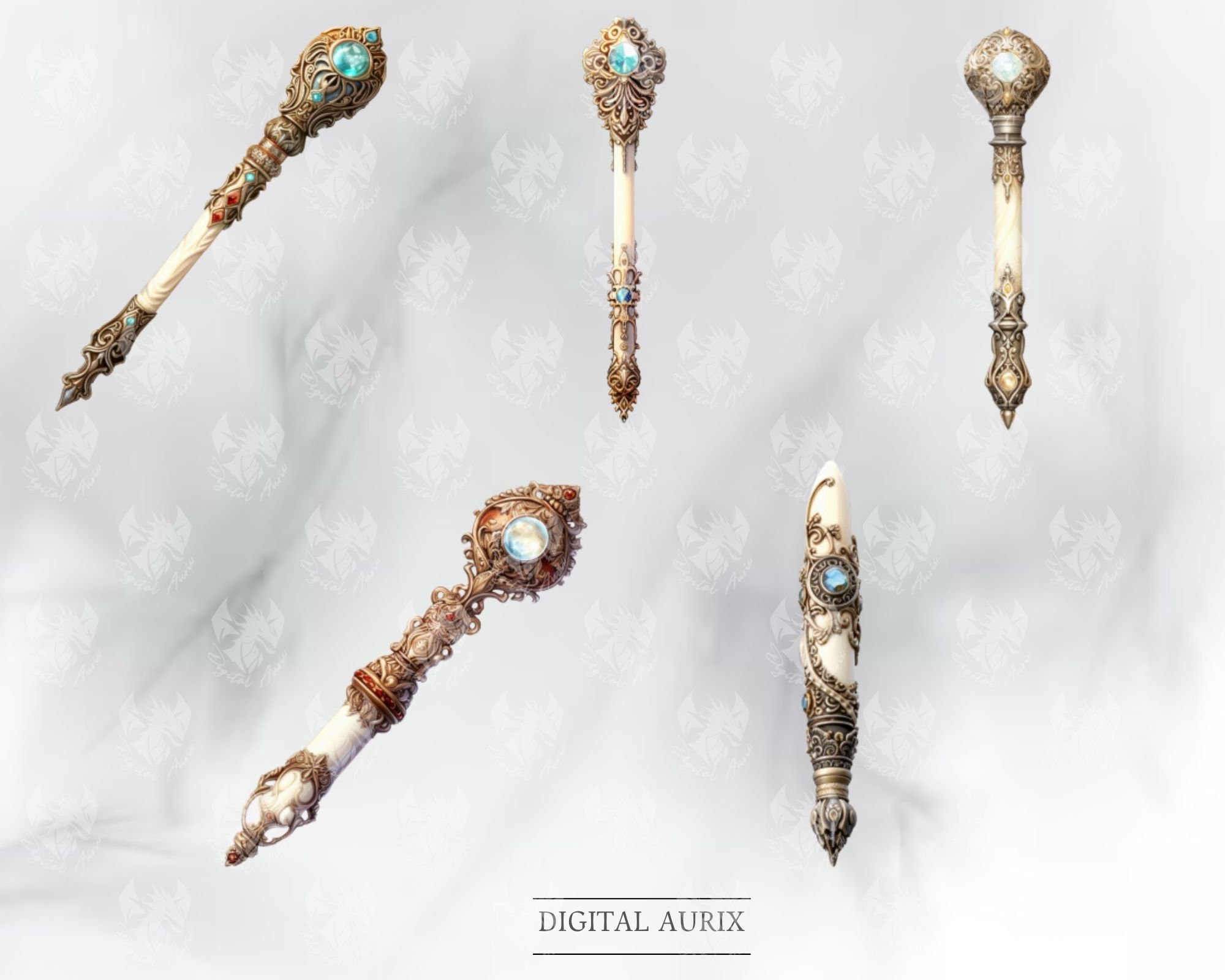 Steampunk Ivory Witch Wand Clipart Steampunk Witch Clipart - Etsy
