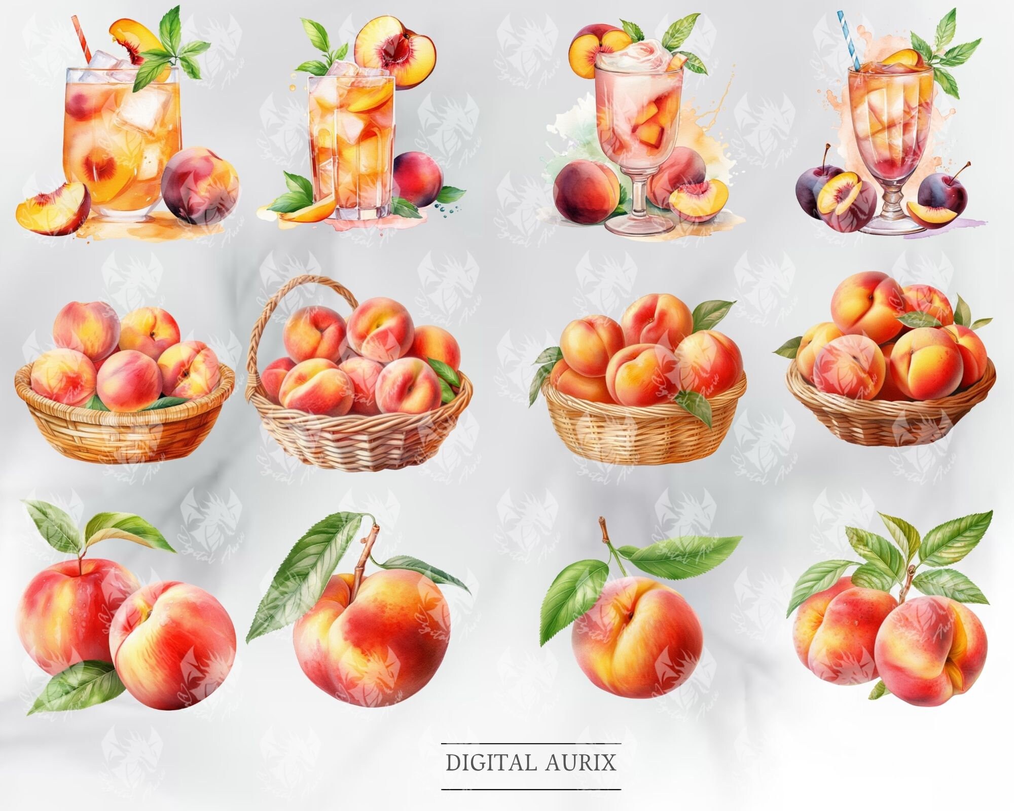 Watercolor Peach Clipart Transparent Background Png,peach Pie ...