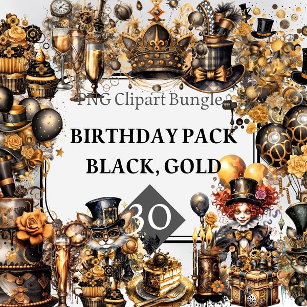 Black and Gold Balloons Background Clipart - Etsy