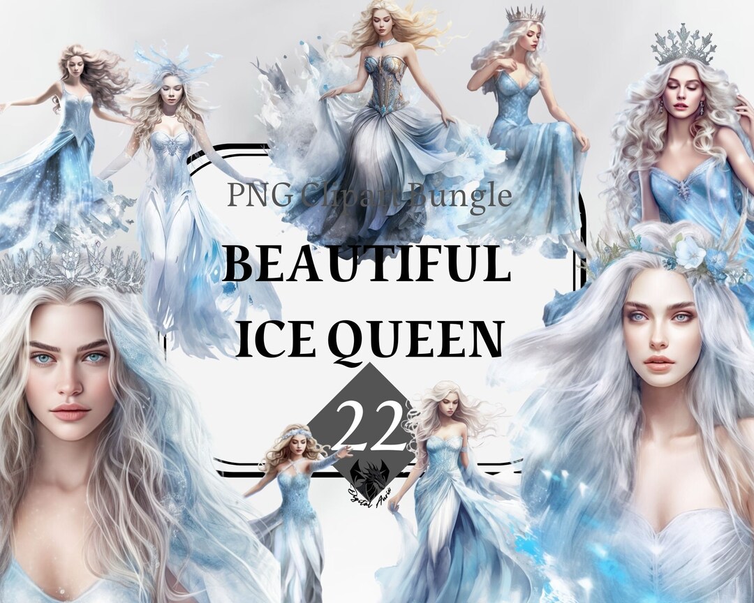 Beautifull Ice Queen Clipart, Snow Princess, Winter Queen, Digital Art ...