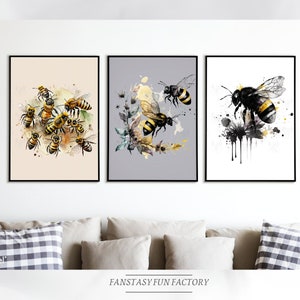 Watercolor Honey Bee, Clipart, Set of Bees, Honey, Beehive, Cute Bees ...