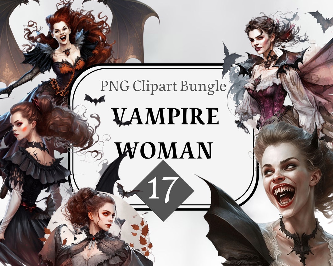 Vampire Clipart, Gothic Clipart, Vampire Women, Victorian Vampire ...